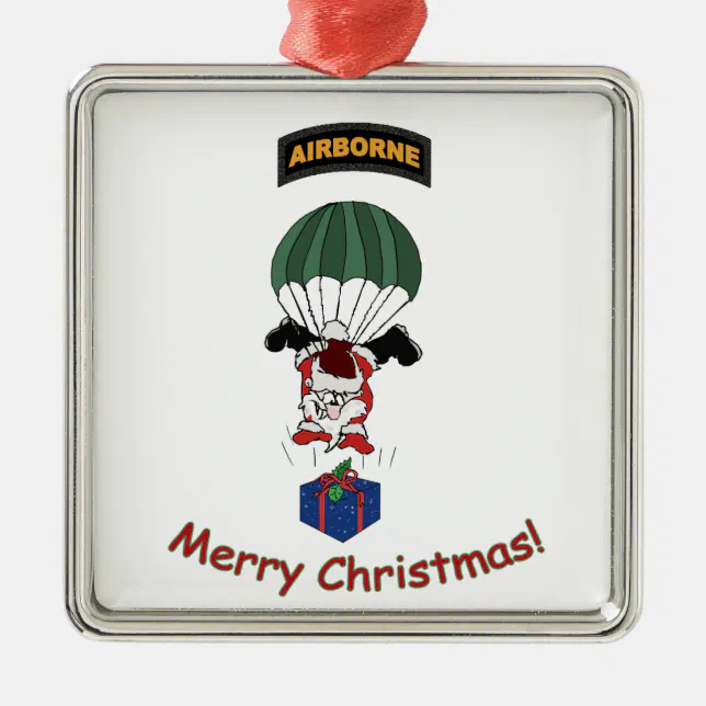 Airborne Santa Metal Tree Decoration | Zazzle