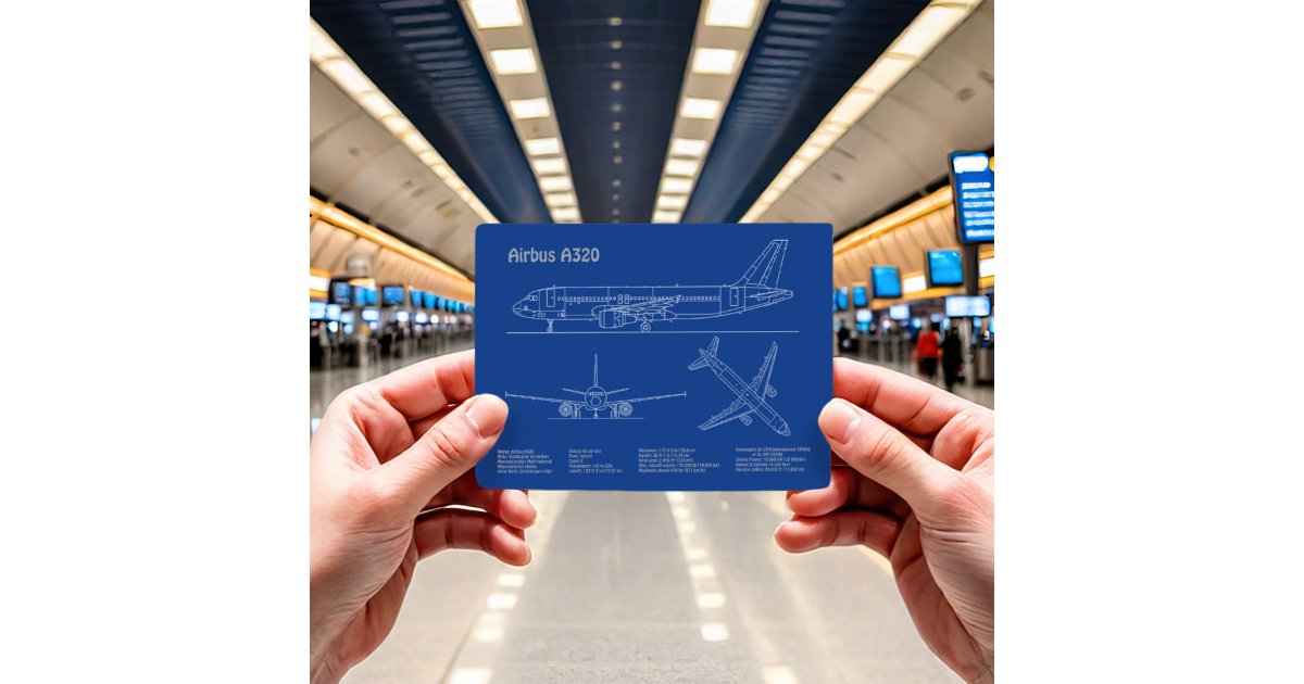 Airbus A320 - Aeroplane Blueprint Drawing Plans AD Postcard | Zazzle