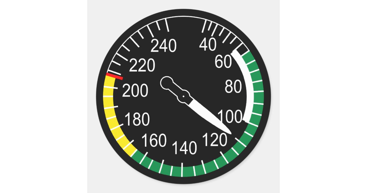 Aircraft Airspeed Indicator Classic Round Sticker | Zazzle