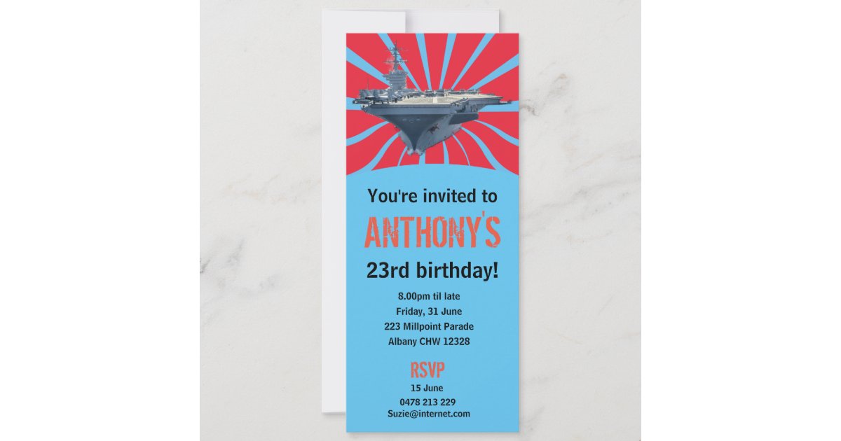 Aircraft Carrier Invitation | Zazzle