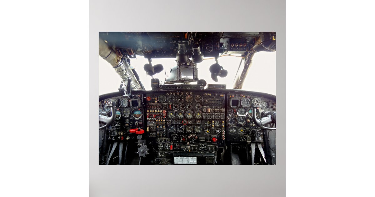 Aircraft cockpit poster | Zazzle