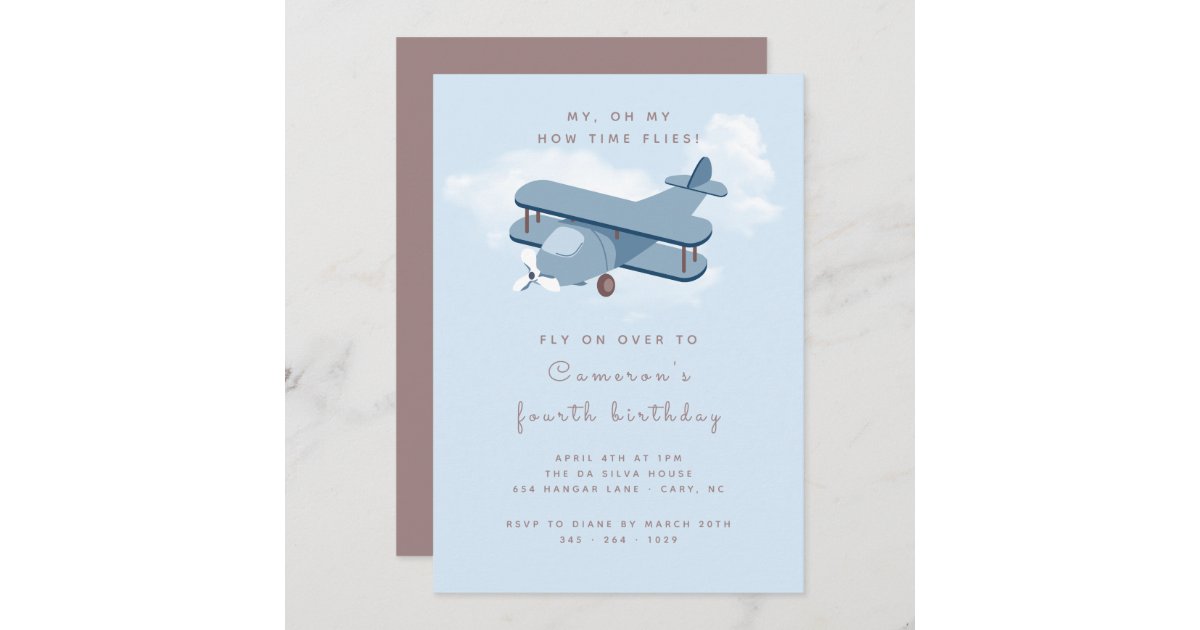Aircraft Pilot Boy's Birthday Invitation | Zazzle