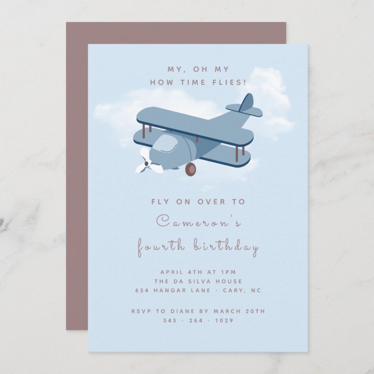Aircraft Pilot Boy's Birthday Invitation | Zazzle