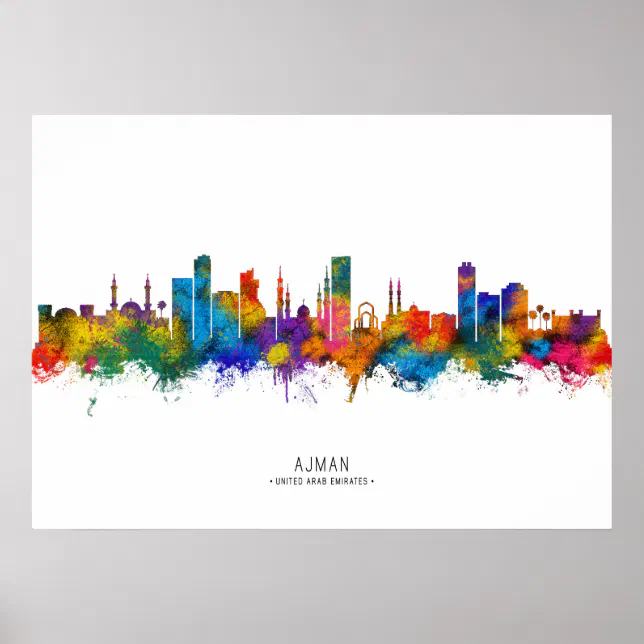 Ajman UAE Skyline Poster | Zazzle