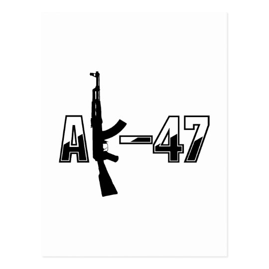 AK-47 AKM Assault Rifle Logo Postcard | Zazzle.co.uk