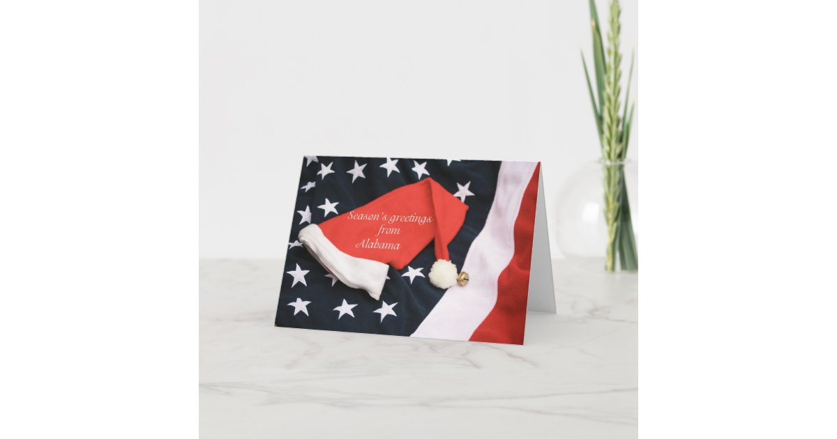 Alabama Christmas Card, state specific Holiday Card | Zazzle