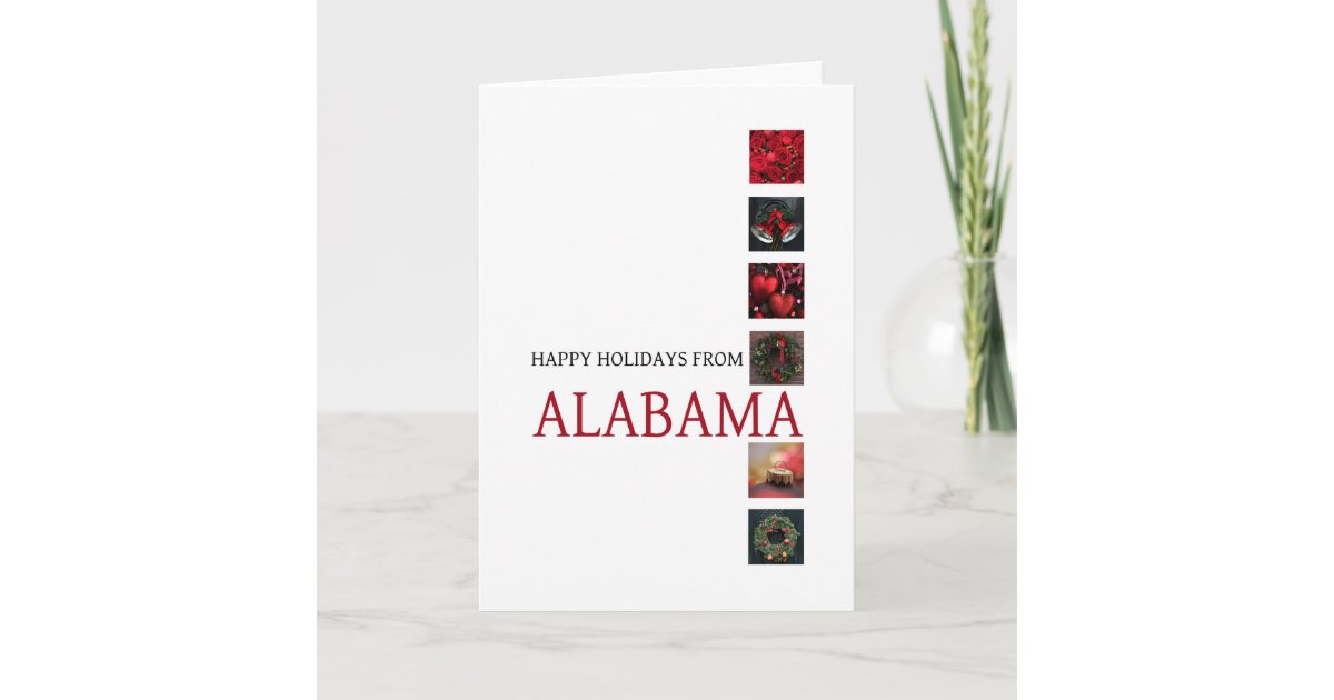 Alabama Christmas Card, state specific Holiday Card | Zazzle