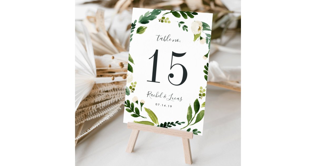 Alabaster | Personalized Table Number Card | Zazzle