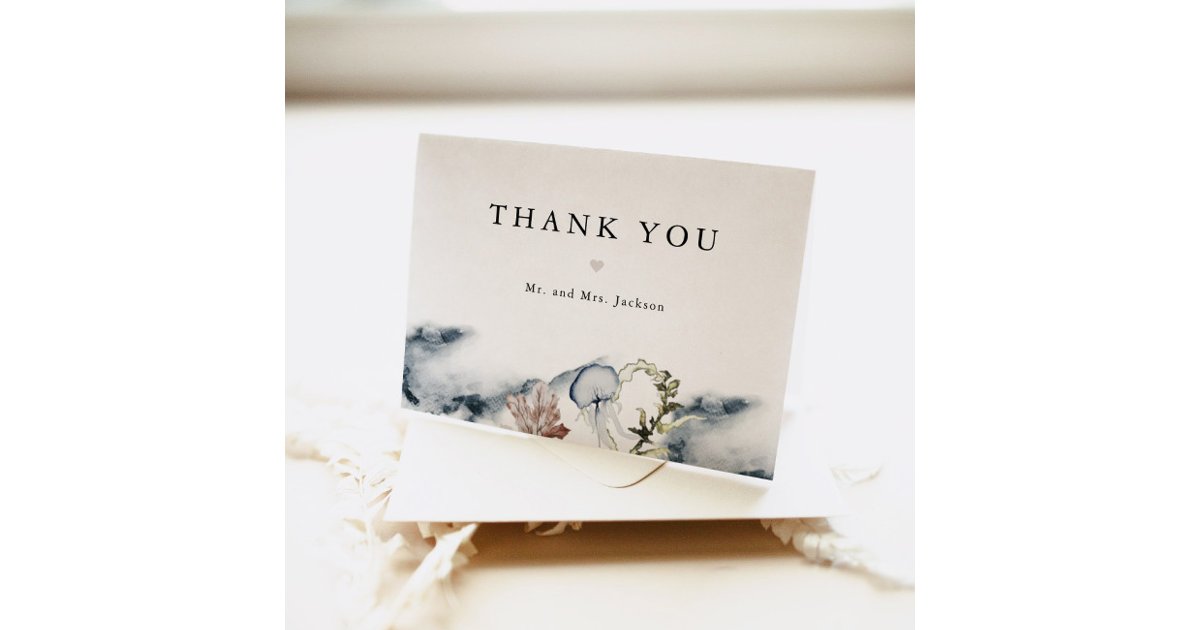 ALANA Tropical Beach Coral Ocean Jelly Fish Thank You Card | Zazzle