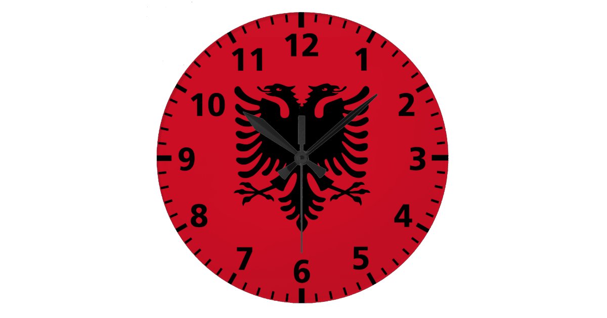 Albania Flag Large Clock | Zazzle.co.uk