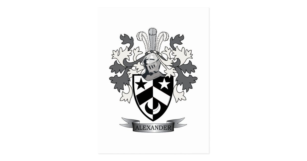 Alexander Family Crest Coat of Arms Postcard | Zazzle.co.uk