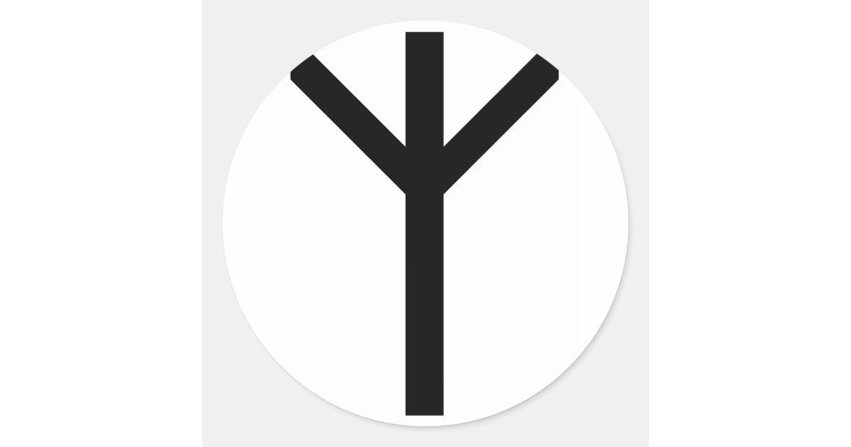 ALGIZ RUNE CLASSIC ROUND STICKER | Zazzle