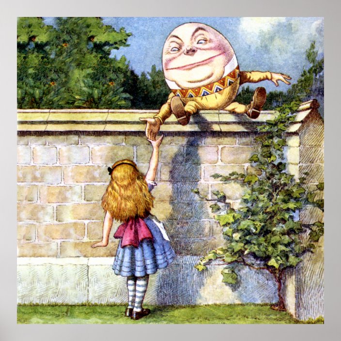 Alice and Humpty Dumpty in Wonderland Poster | Zazzle.co.uk