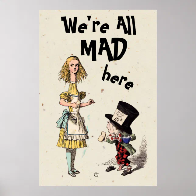 Alice in Wonderland - Alice & Mad Hatter Poster | Zazzle