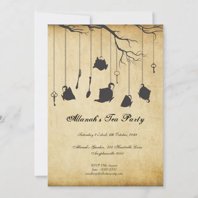 Alice in Wonderland Unbirthday Birthday Tea Party Invitation | Zazzle