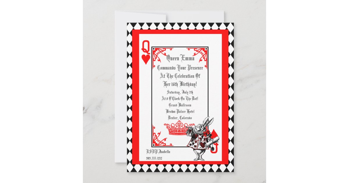 Alice In Wonderland White Rabbit Party Invitation | Zazzle