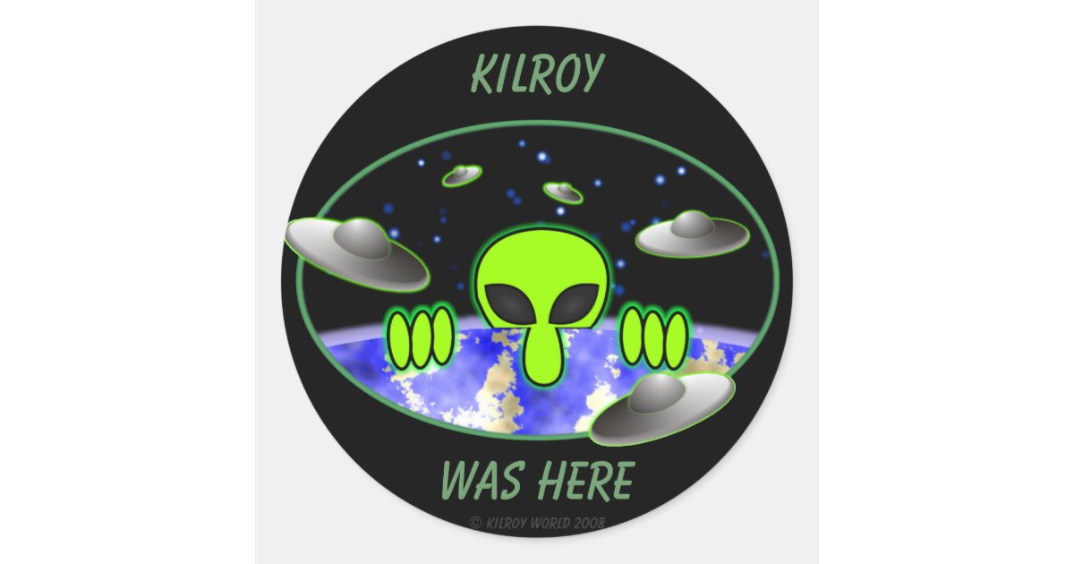 Alien Kilroy Sticker | Zazzle