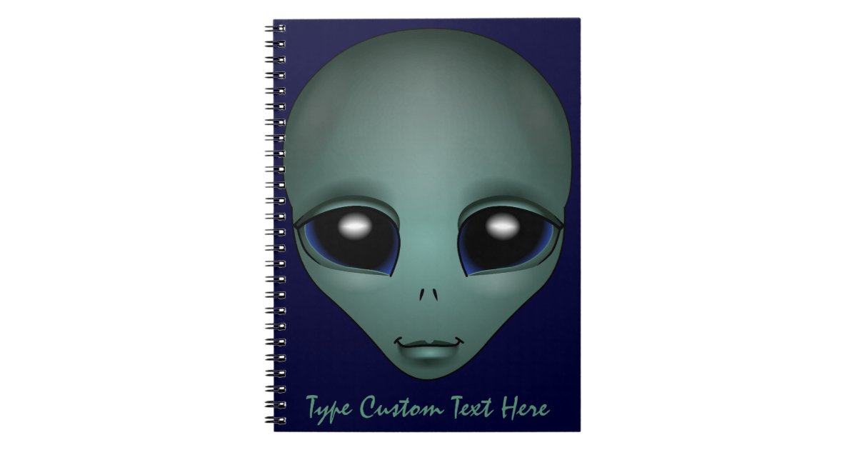 Alien Notebook Personalised Cute ET Notebook | Zazzle