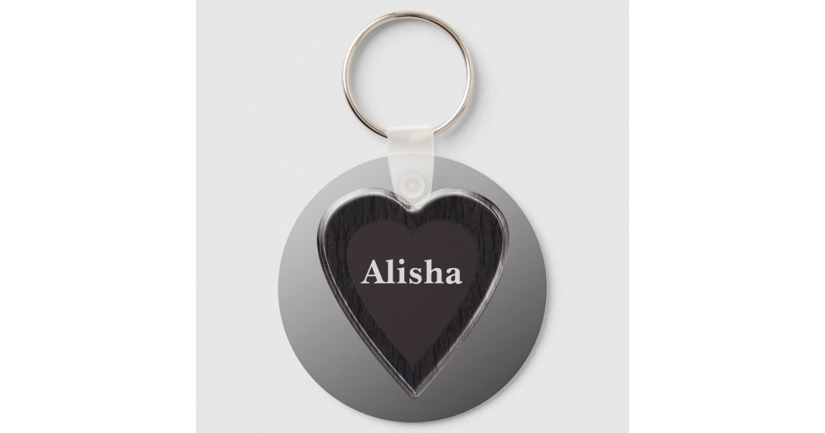 Alisha Heart Keychain by 369MyName | Zazzle