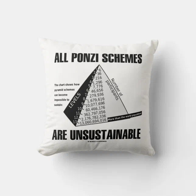 All Ponzi Schemes Are Unsustainable (Econ Humour) Cushion | Zazzle