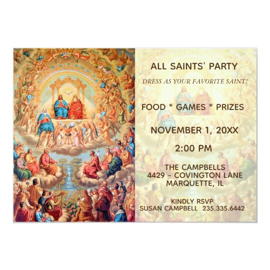 All Saints Day Feast Day Party Celebration Invitation Uk