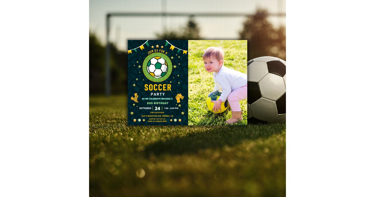 All Star Soccer Kids Birthday Party Invitation | Zazzle