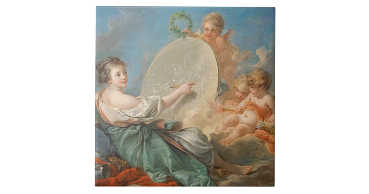 Allegory of Painting, 1765 (oil on canvas) Tile | Zazzle