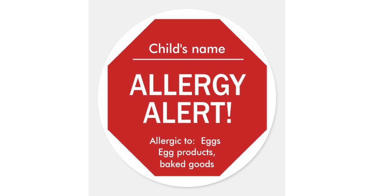 Allergy Alert stickers | Zazzle