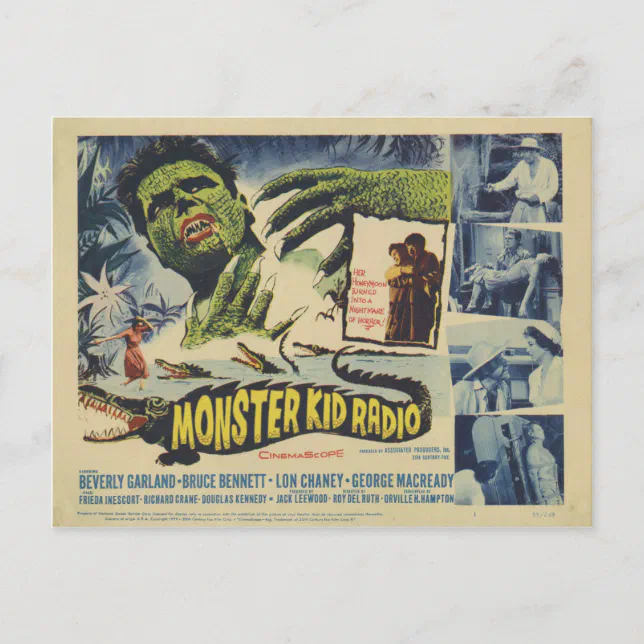 Alligator Monsters from Monster Kid Radio Postcard | Zazzle