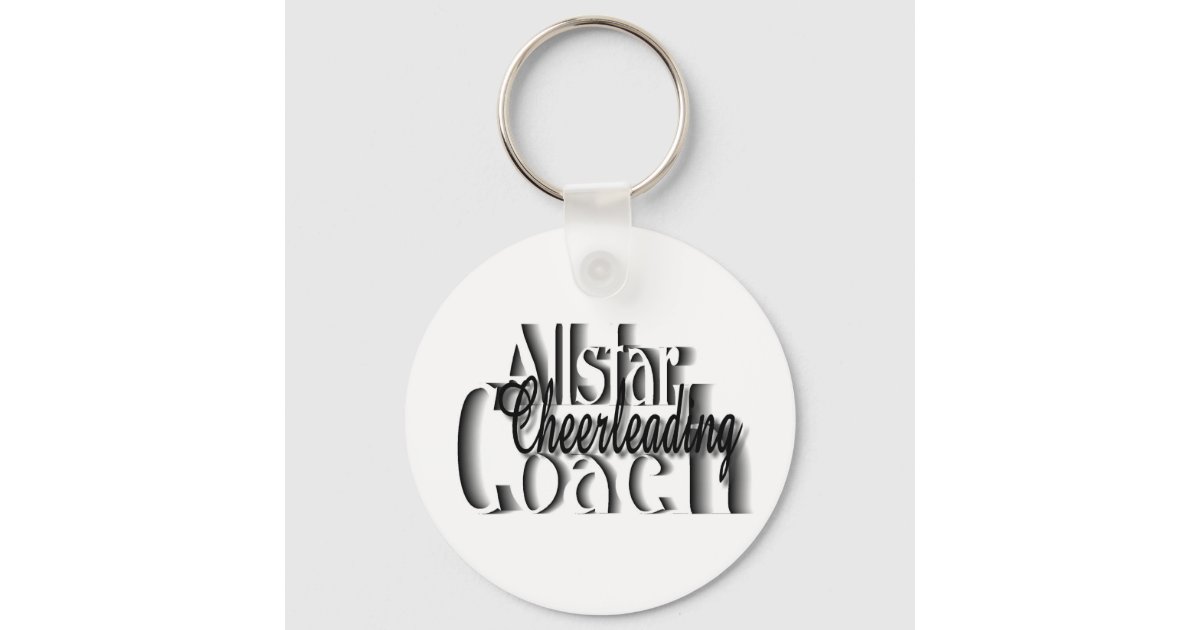 allstar cheerleading coach key ring | Zazzle