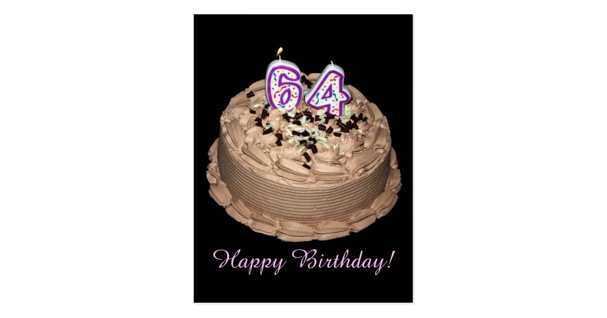 Almost 64... Happy 64th Birthday Cake Photography Postcard | Zazzle.co.uk