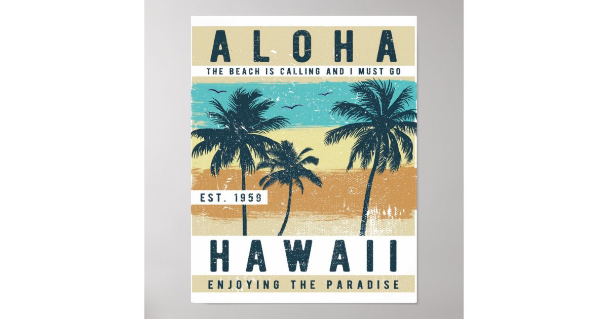 Aloha Hawaii Retro Travel Poster | Zazzle