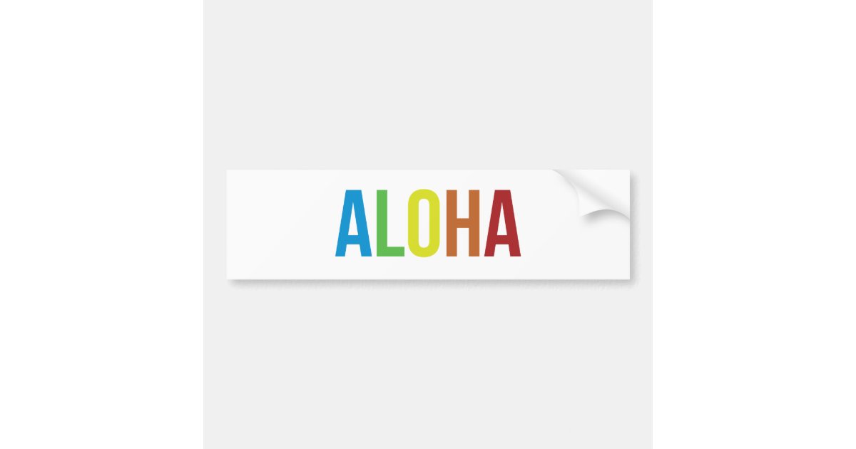 Aloha Rainbow Bumper Sticker | Zazzle