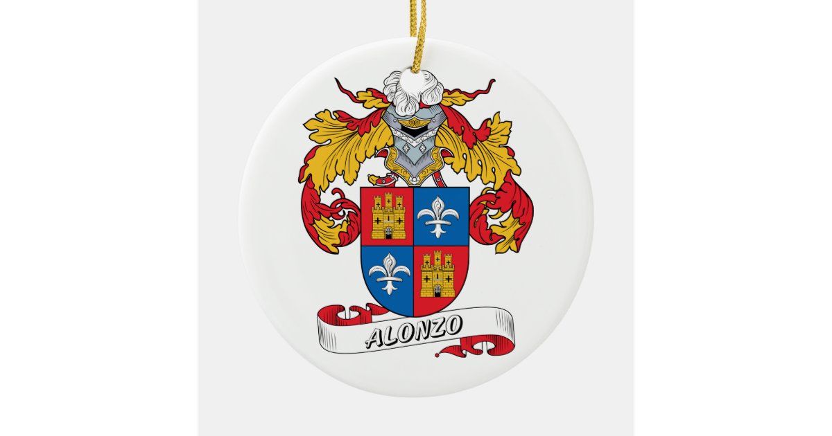 Alonso Family Crest Ceramic Tree Decoration | Zazzle