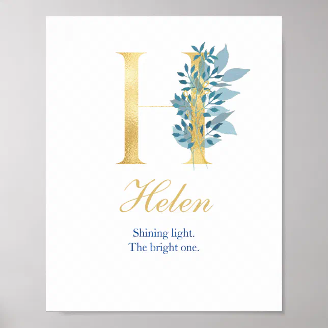 Alphabet H Print Initial Name Meaning Poster | Zazzle