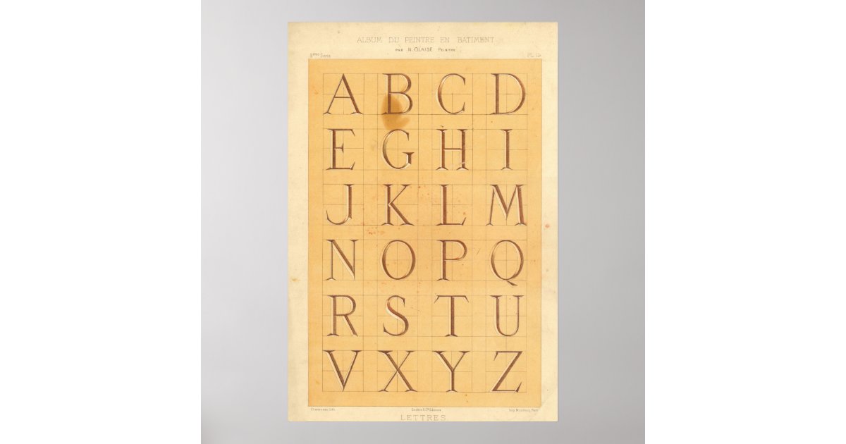 Alphabet (Lettres) Poster | Zazzle