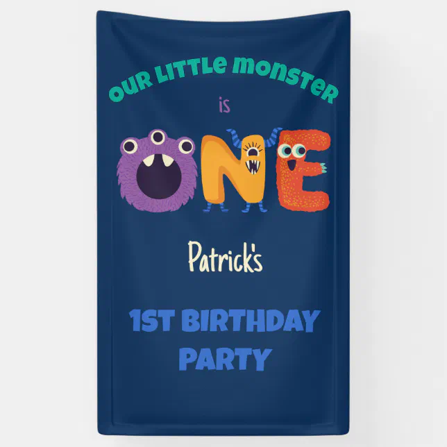 Alphabet Monsters 1st Birthday Our Little Monster Banner | Zazzle