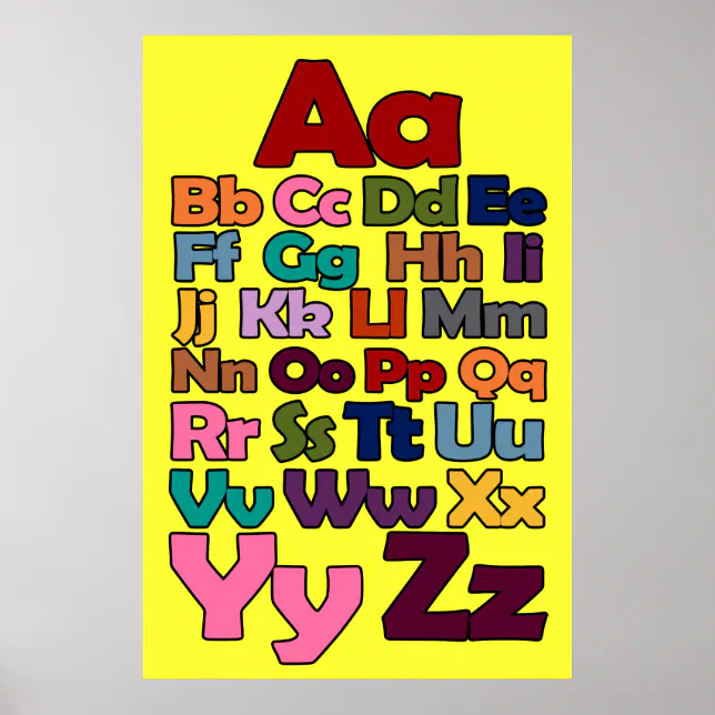 Alphabet Poster, Change the Background Colour Poster | Zazzle