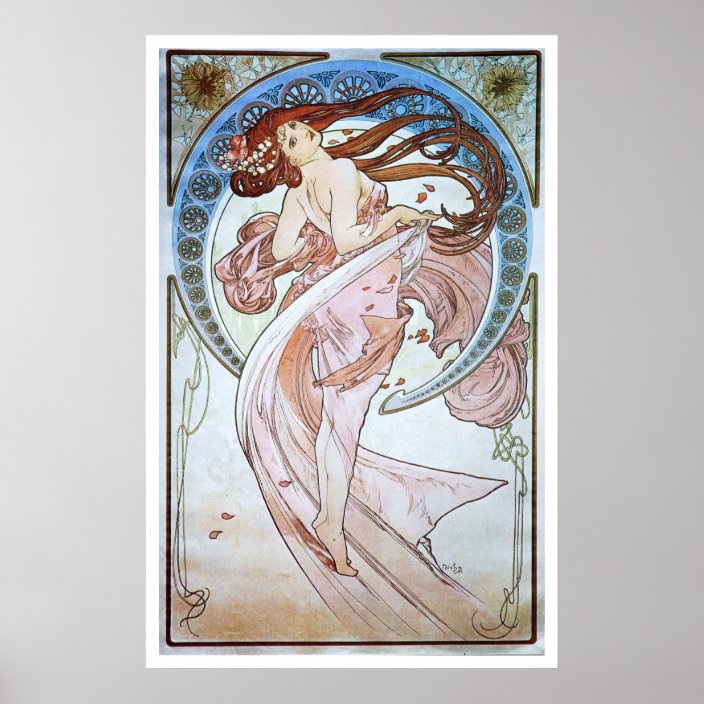 Alphonse Mucha. La Danse/Dance, 1898 Poster | Zazzle.co.uk