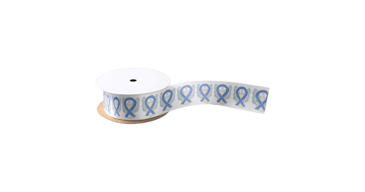 ALS Awareness Ribbon Angels Custom Art Designs Satin Ribbon | Zazzle