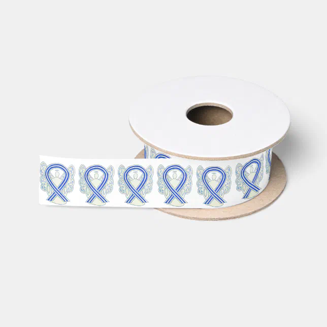 ALS Awareness Ribbon Angels Custom Art Designs Satin Ribbon | Zazzle