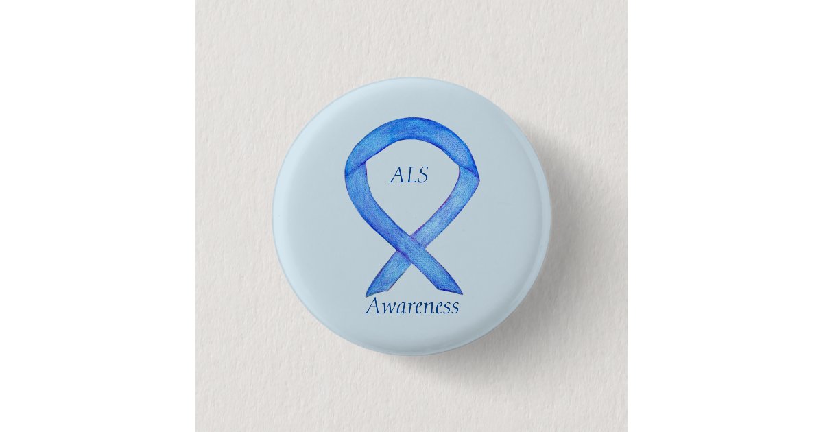ALS Awareness Ribbon Custom Art Pin | Zazzle