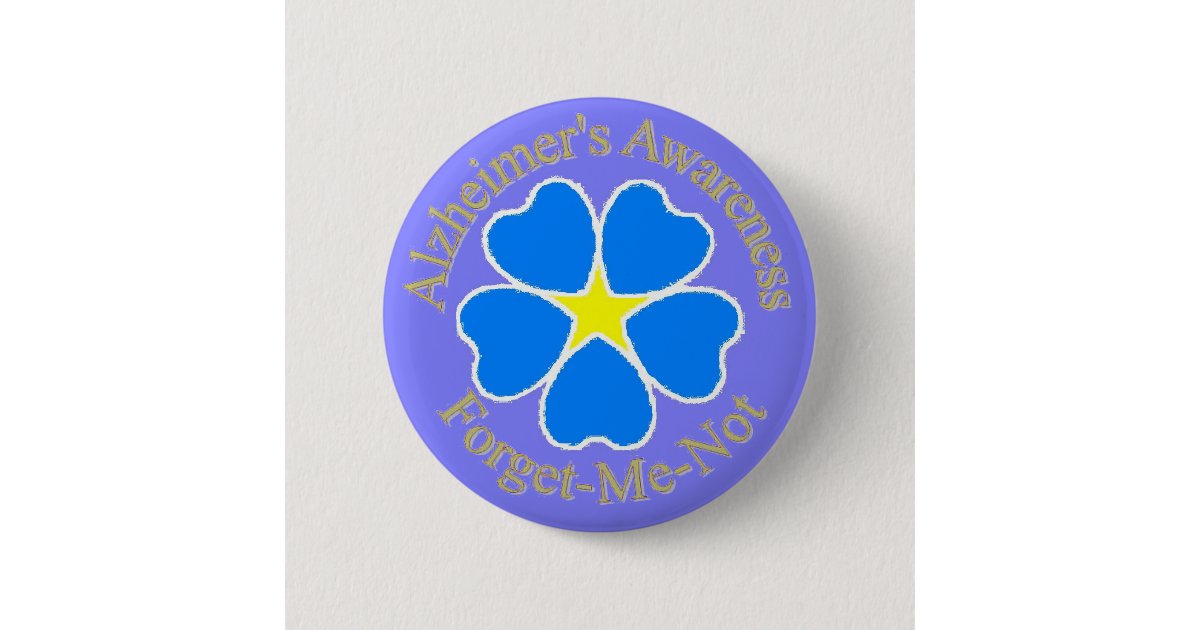 Alzheimer's Awareness Forget me not Ylw 6 Cm Round Badge | Zazzle