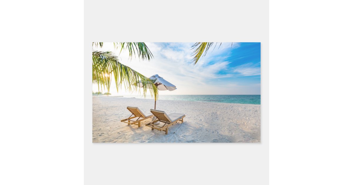 Amazing Beach Sunset Rectangular Sticker | Zazzle