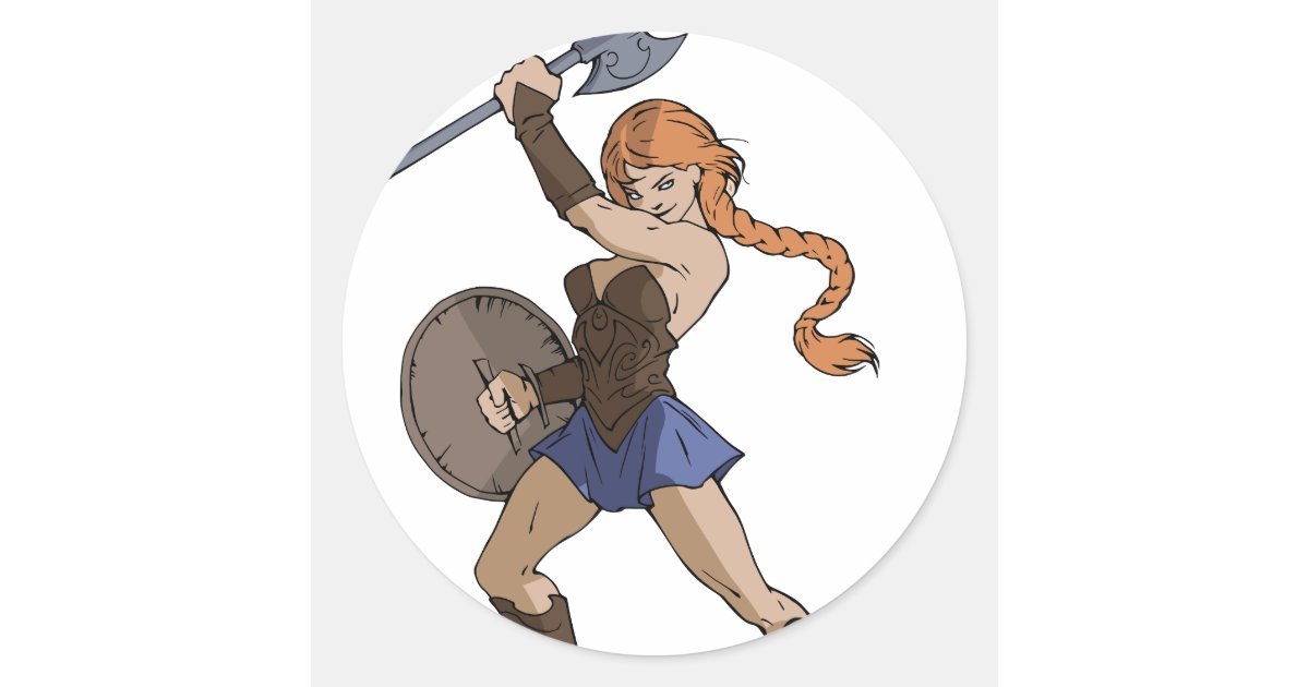 Amazons and Warriors Classic Round Sticker | Zazzle