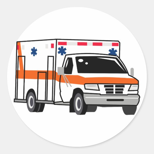 Ambulance Classic Round Sticker | Zazzle.co.uk