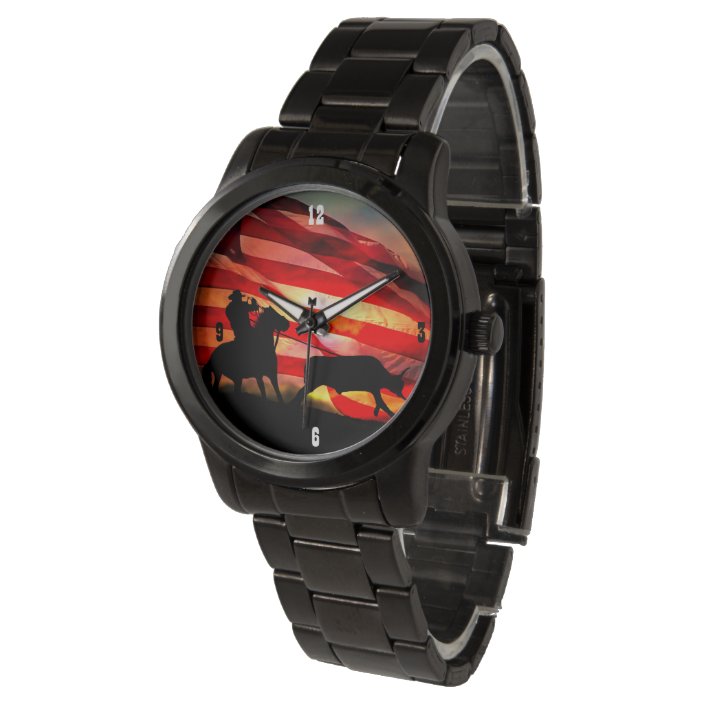 American Cowboy Country Western Steer Roping Rodeo Watch | Zazzle.co.uk