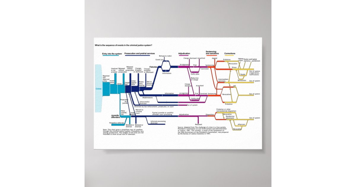 American Criminal Justice System Process Flowchart Poster | Zazzle