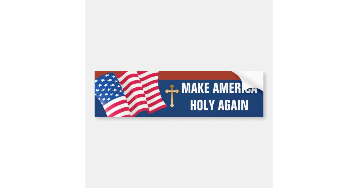 American Flag Gold Cross Bumper Sticker | Zazzle