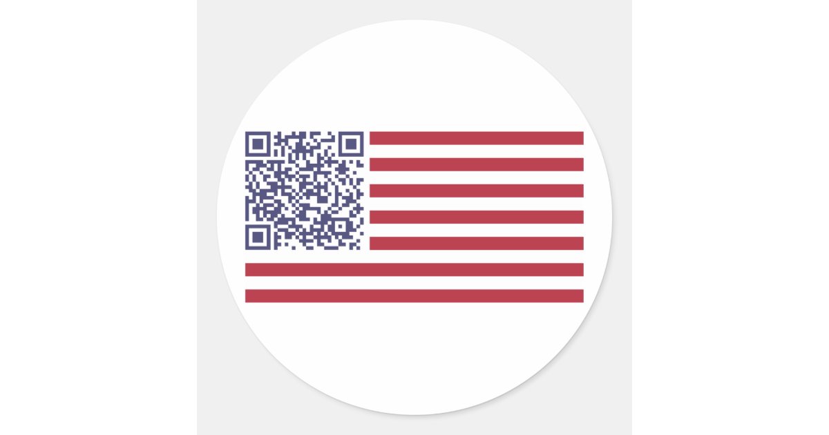 American Flag National Anthem QR Code Classic Round Sticker | Zazzle